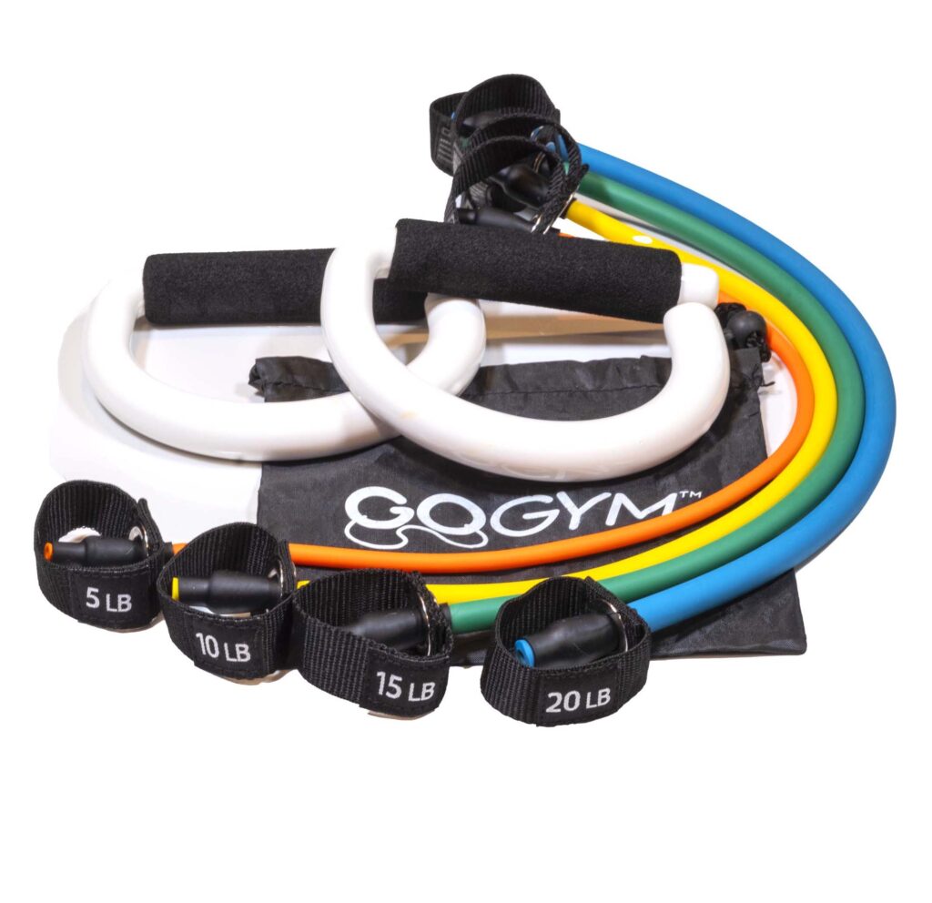 GOGYM PRO with Steel D-shape handles (WHITE) & Resistance Cords - FIT n ...